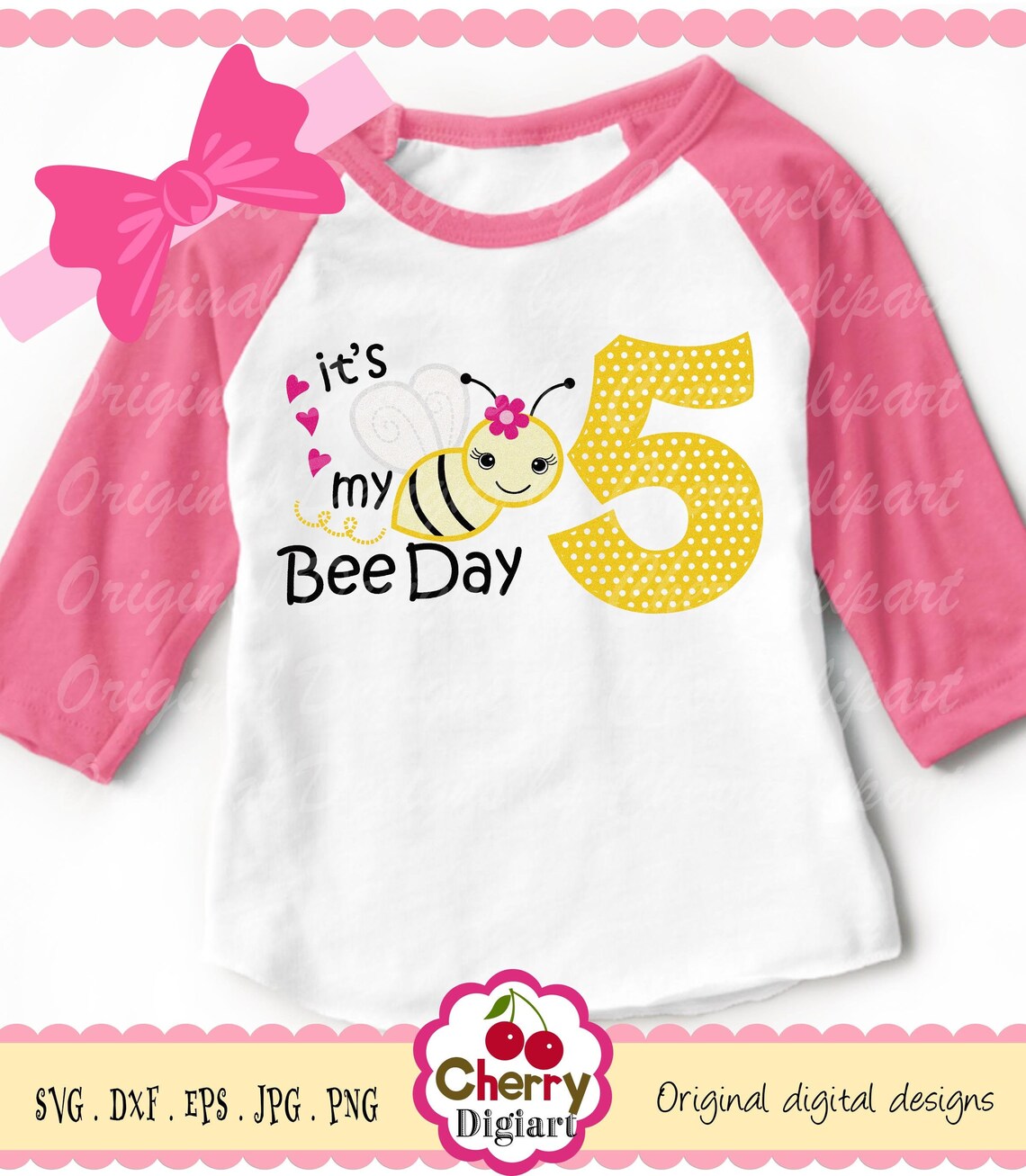 It's My Bee Day Bumble Bee Number 5 SVG Dxf Birthday - Etsy