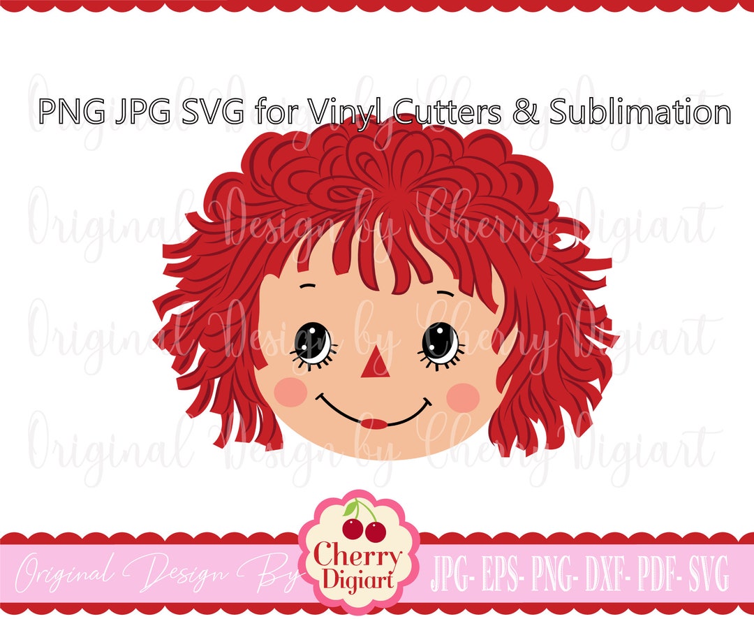 Raggedy Ann Face SVG: Cricut & Silhouette Cut File (digital Download ...