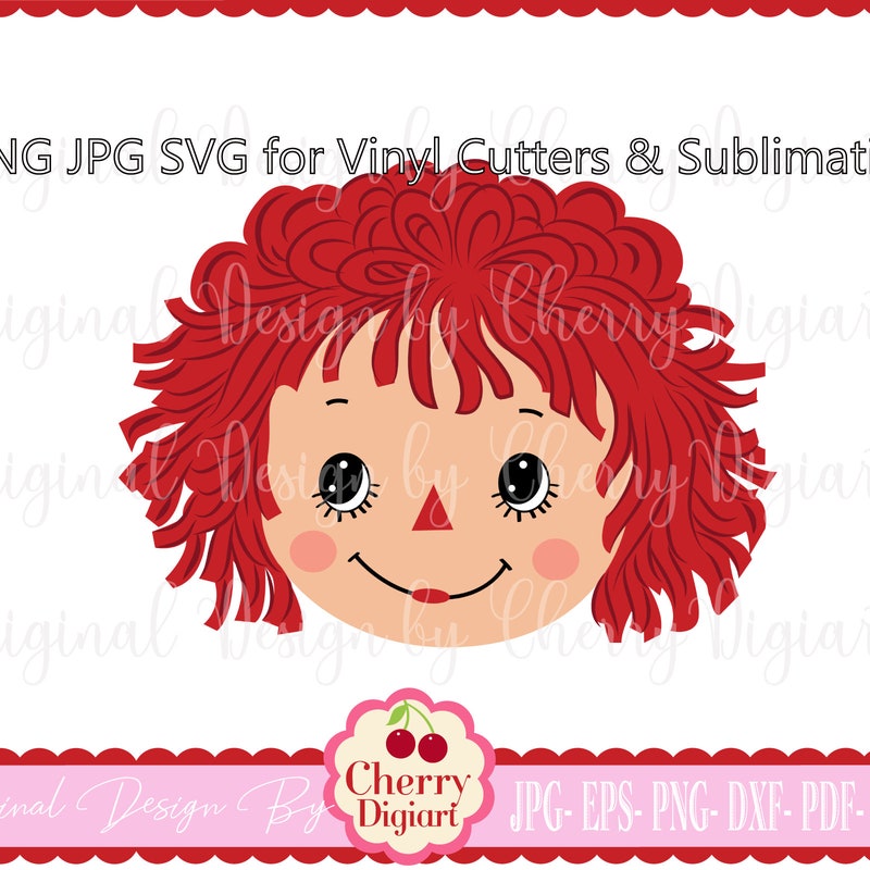 Raggedy Ann Face - Etsy