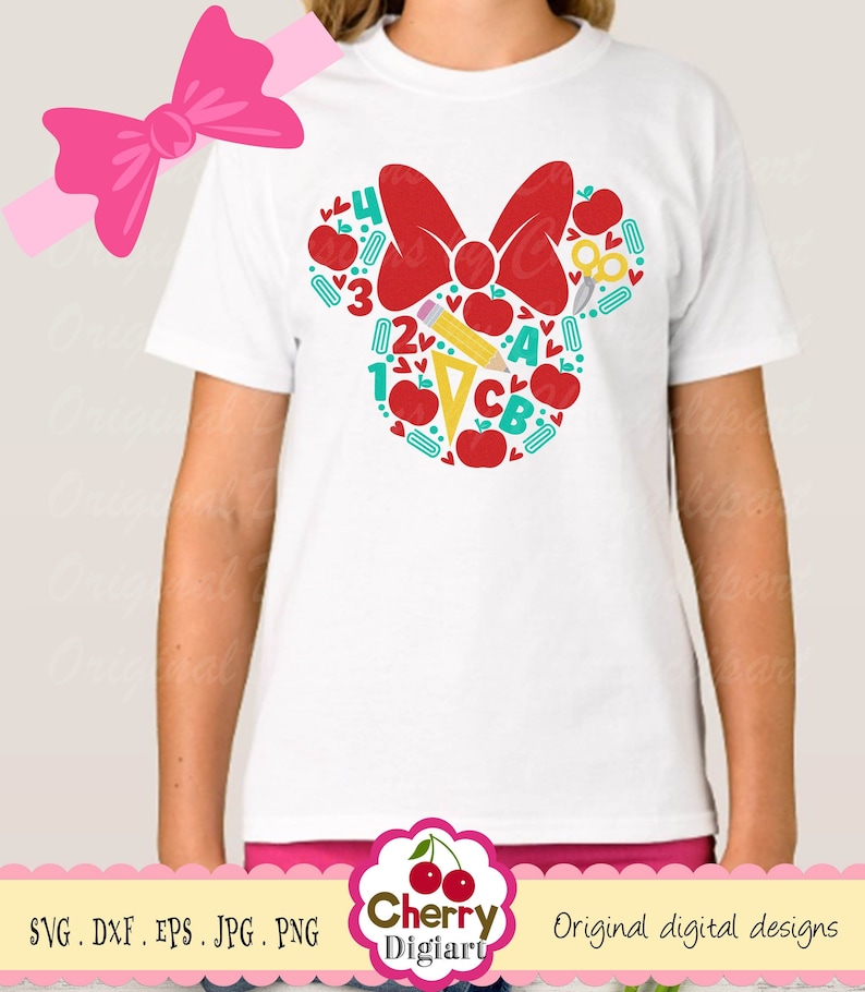 Back to School Svg School Minnie Svg Silhouette & Cricut Cut - Etsy