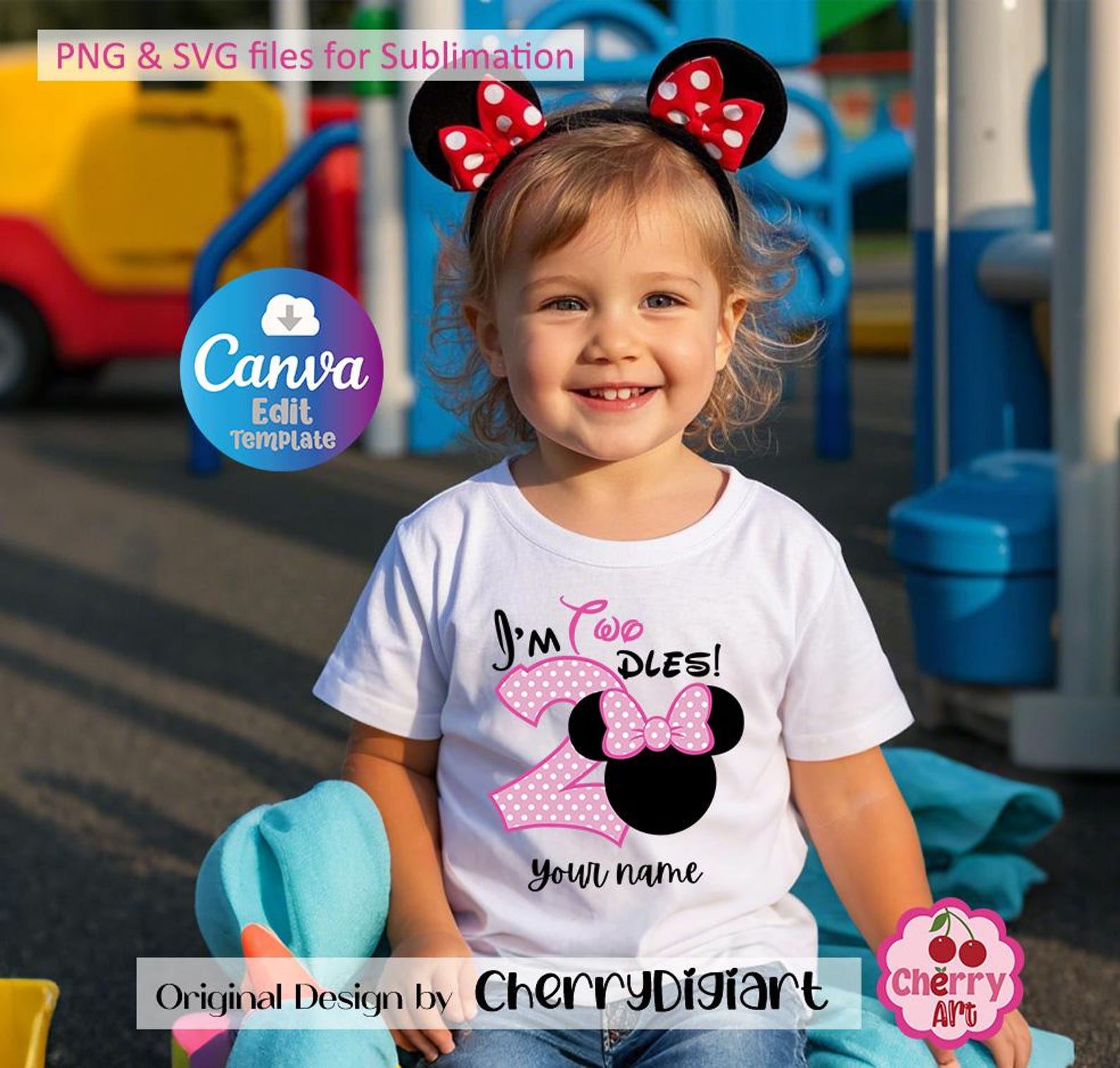 Minnie Mouse Twodles 2nd Birthday SVG PNG: Iron on Transfer, Canva ...