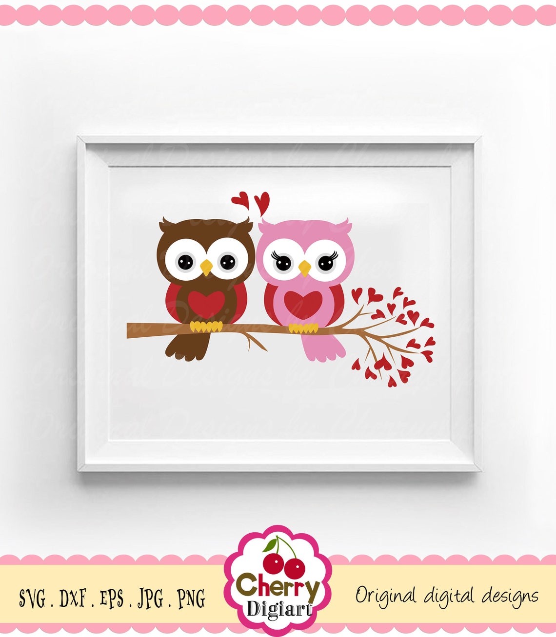 Valentines' Day owl SVG A couple of owls svg Owls on | Etsy
