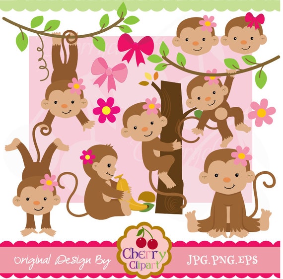 Cute Girl Monkey Cartoon