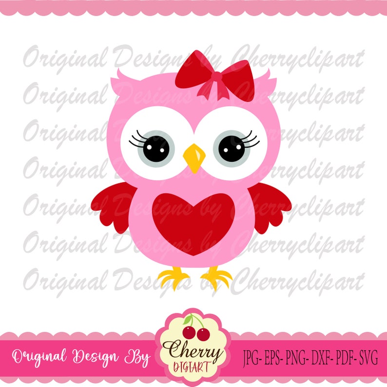 Owl Svg Png Jpg Valentine's Day Sweet Owl on a Hearts - Etsy