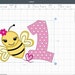 Bumble Bee SVG Dxf,bumble Bee Number 1 Svg, Birthday Silhouette ...