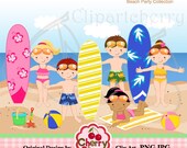 Beach Party Collection Digital Clipart Set for personal and - Etsy