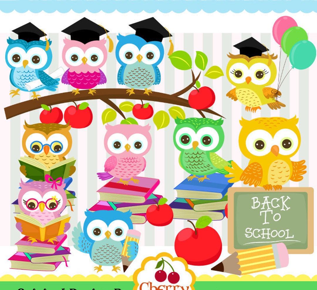 Cute School Owl Clipart