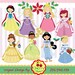 Holiday Princess Digital Clip Art Set-christmas Digital Clipart ...