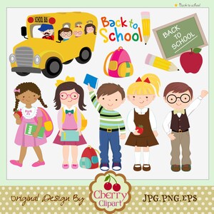 Back to School Kids Digital Clip Art Set for -personal and Commercial ...