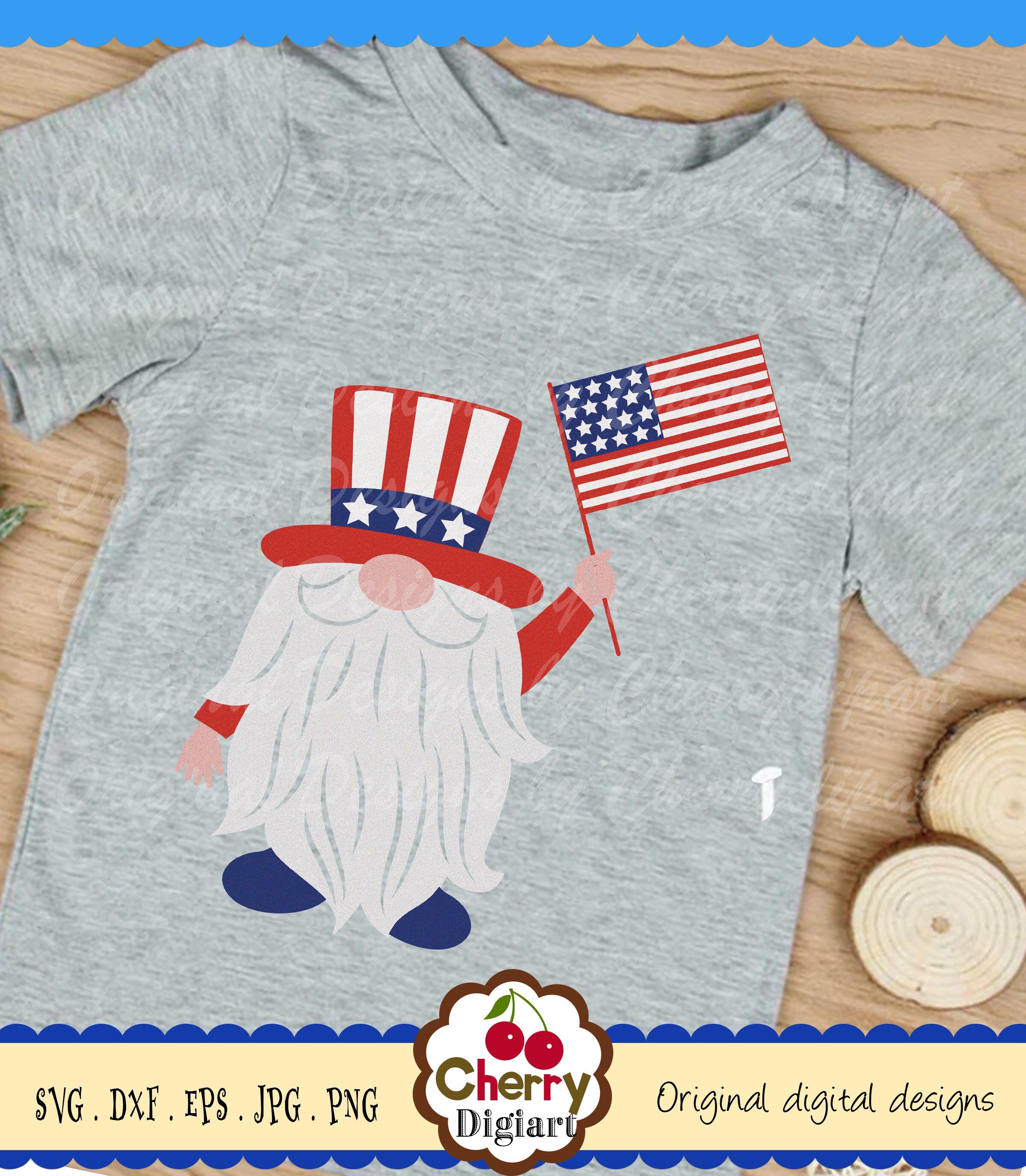 Patriotic gnome svg 4th of July gnome svg gnome with | Etsy