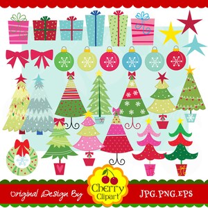 Christmas Funky Trees Digital Clip Art and Digital Papers-personal and ...