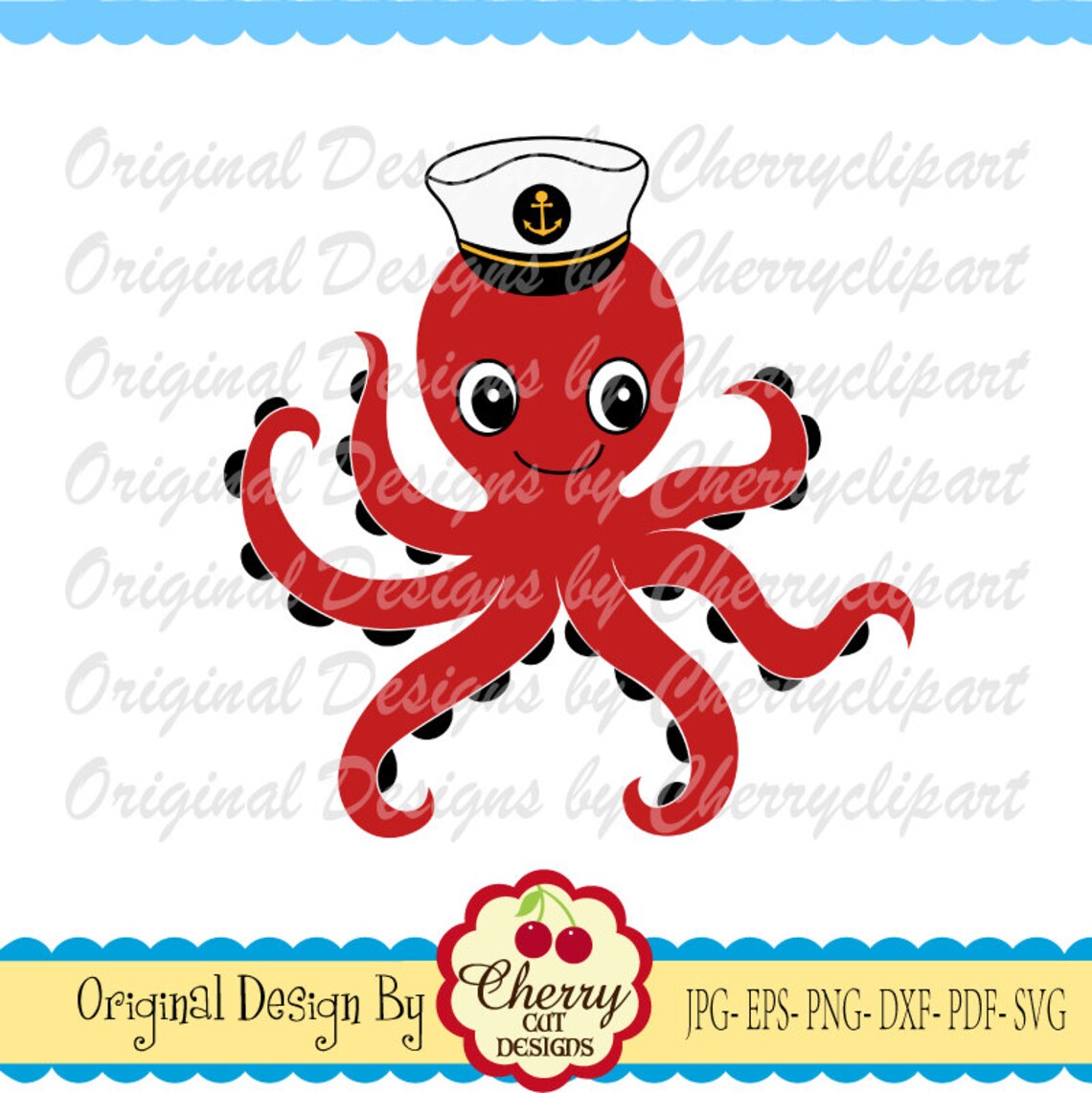 Octopus SVG DXF Captain Octopus Svg Sea Animal Svg - Etsy