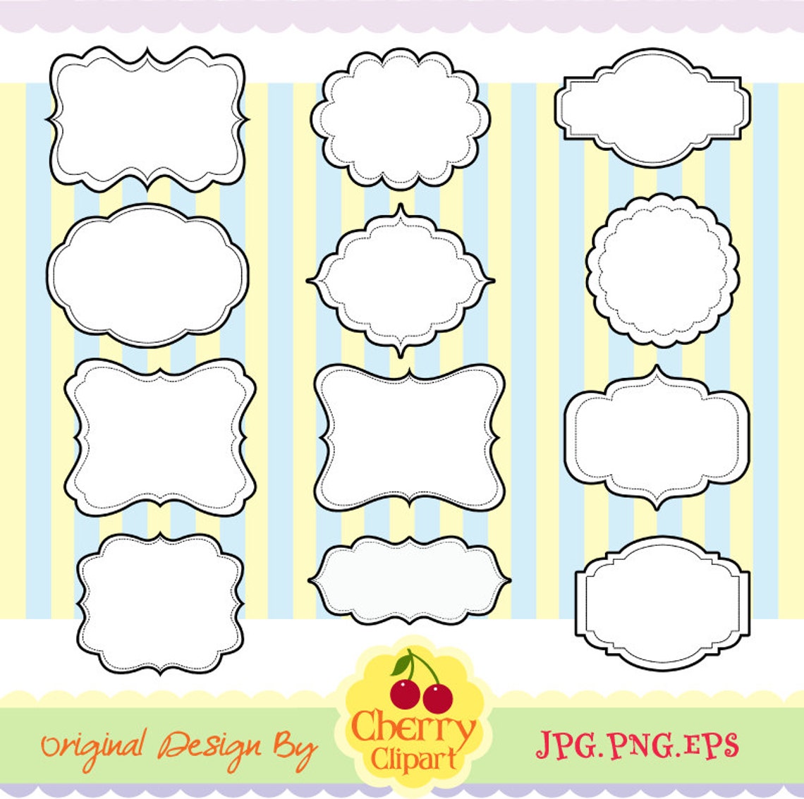 Digital Frames Clip Art Set for personal and Commercial | Etsy