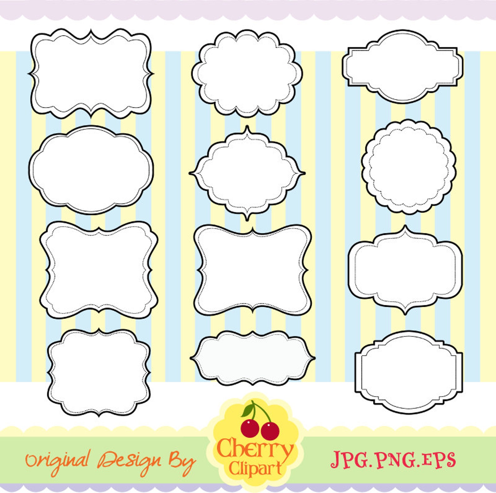 Digital Frames Clip Art Set for personal and Commercial | Etsy