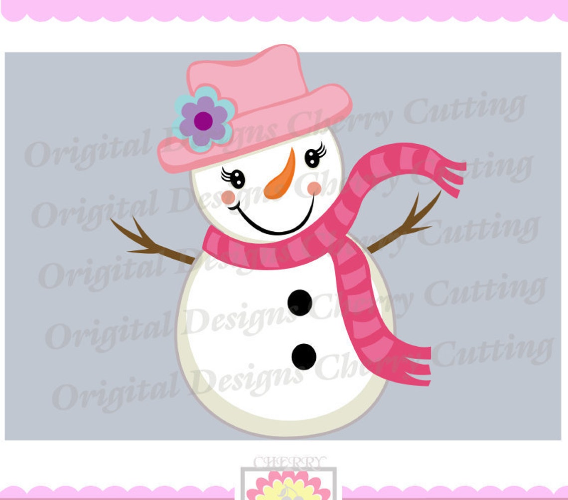 Snowman Girl SVG Christmas Snowman Silhouette & Cricut Cut - Etsy