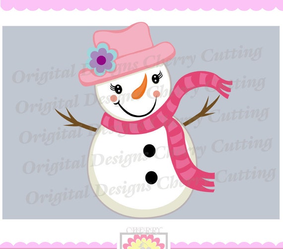 Snowman Girl SVG Christmas Snowman Silhouette & Cricut Cut | Etsy