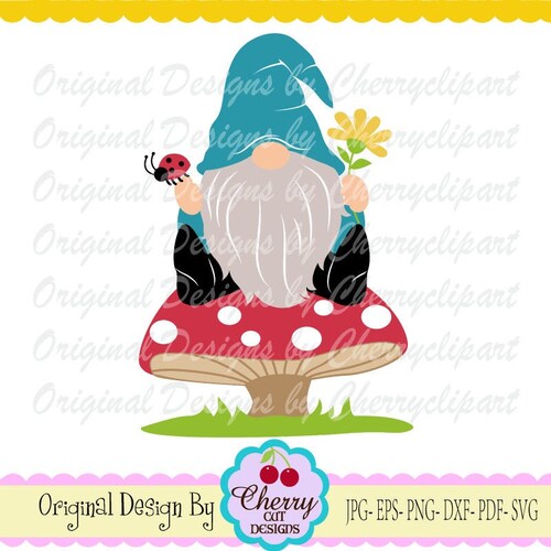 Spring Gnome Gnome With Flowers Svg Silhouette & Cricut Cut - Etsy