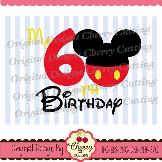 My 6th Birthday SVG DXF Mickey Number 6 Silhouette & Cricut | Etsy