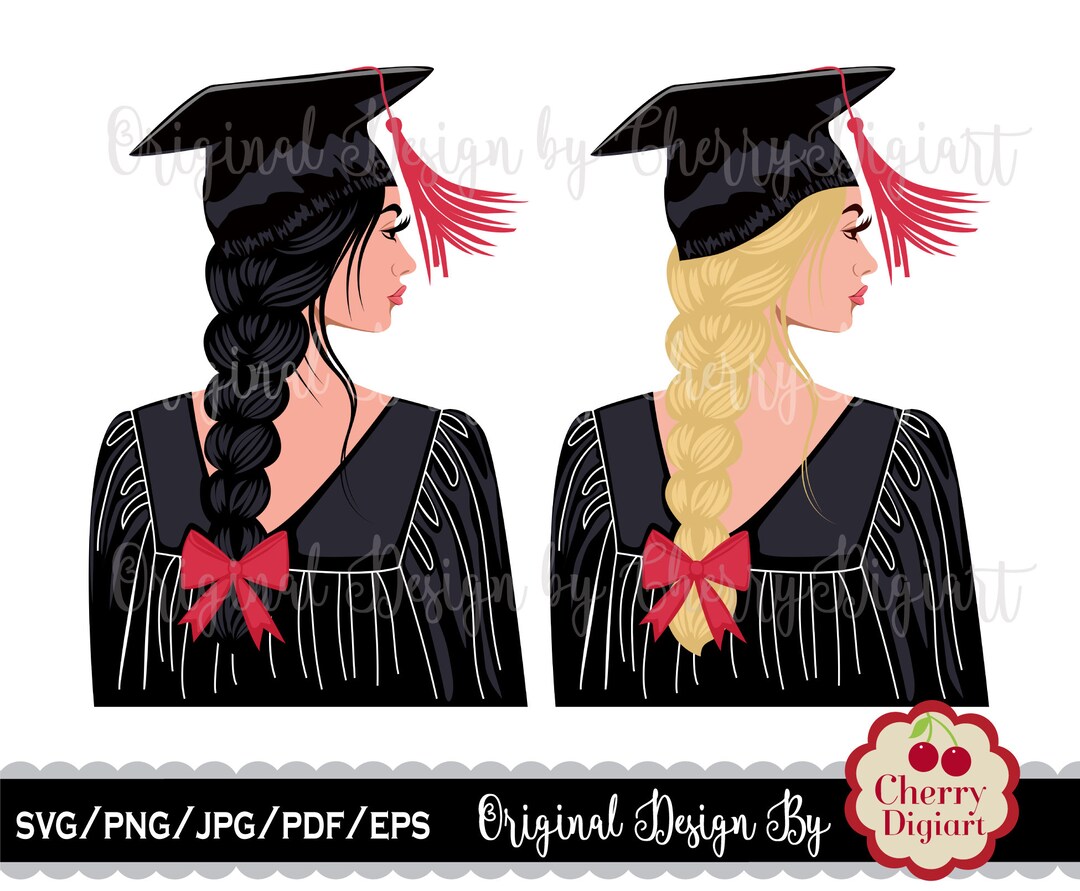 Graduation Girl Svg Png Bundle, Graduation Girl Lateral View Clipart ...