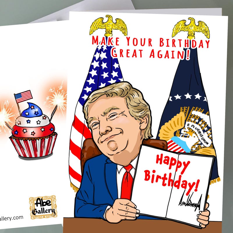 Trump Funny Birthday Card - Etsy