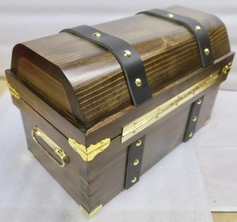 Pirate Medium Plus Reinforced Coin Treasure Chest - Wood & Leather ...
