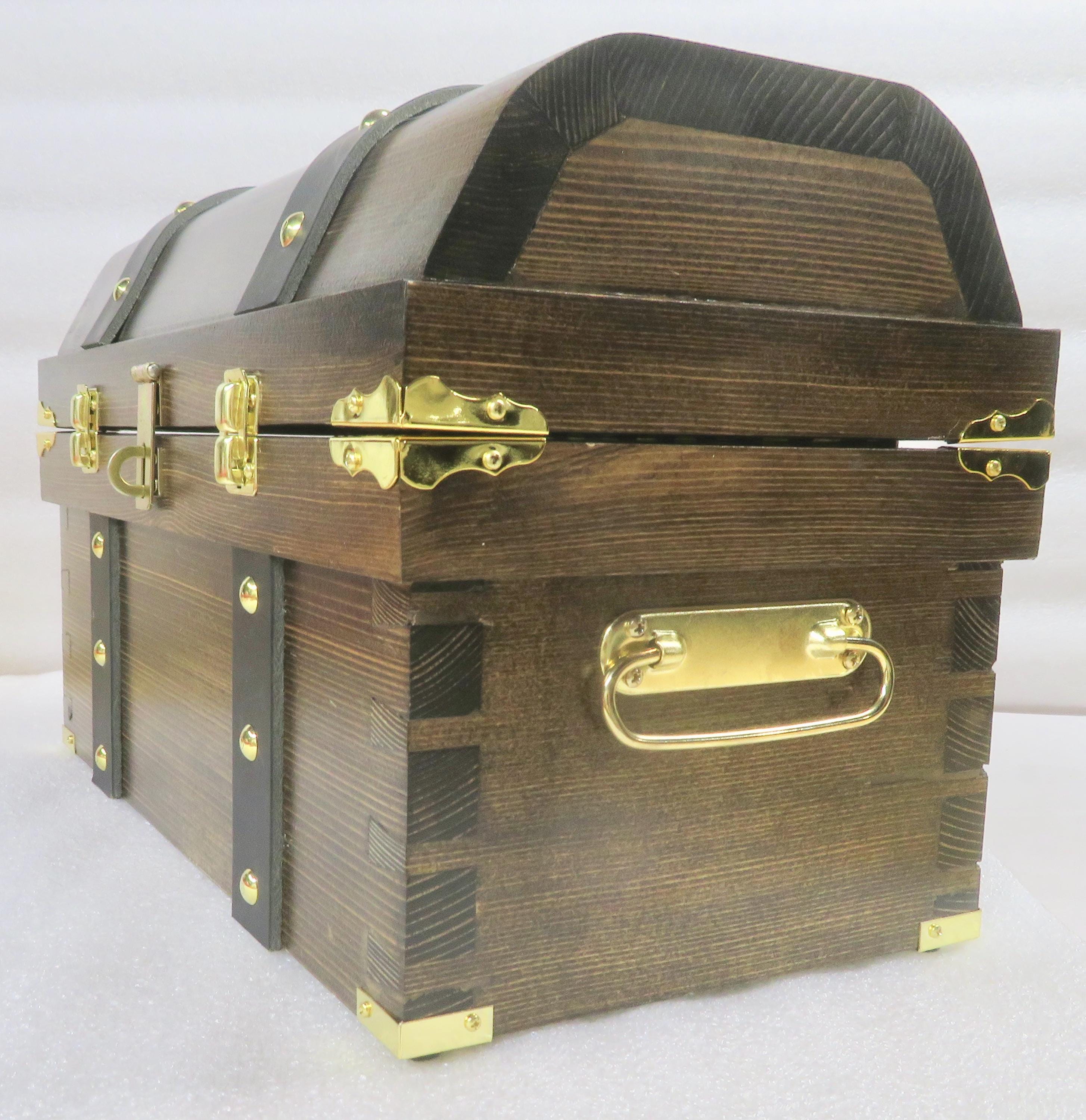 Pirate Medium Plus Reinforced Coin Treasure Chest - Wood & Leather ...