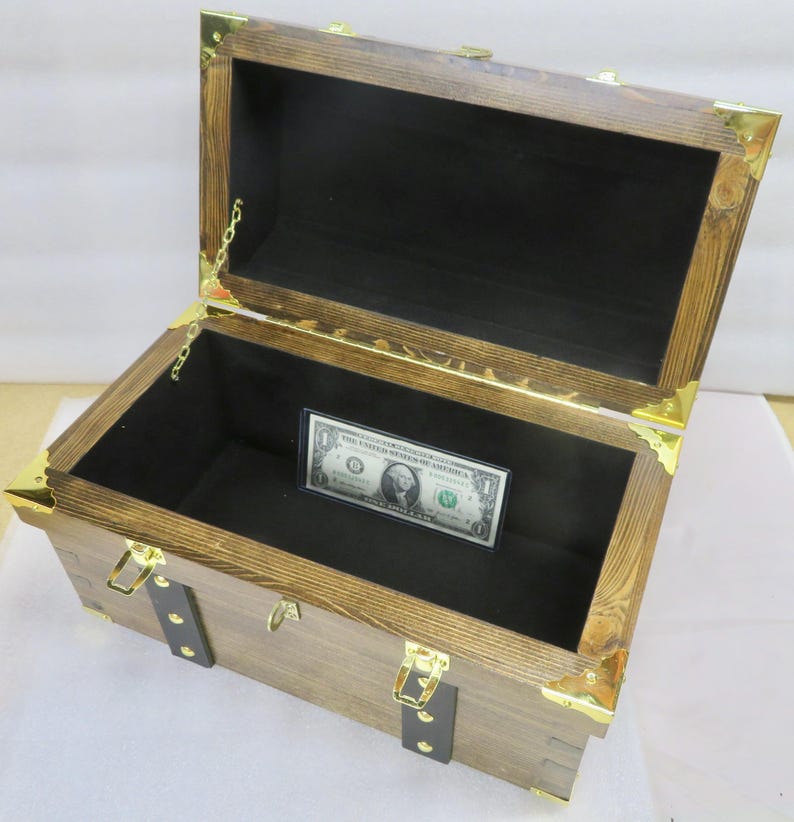 Pirate Medium Plus Reinforced Coin Treasure Chest - Wood & Leather ...
