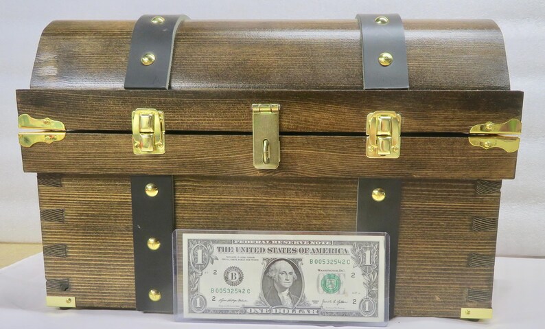 Pirate Medium Plus Reinforced Coin Treasure Chest - Wood & Leather ...