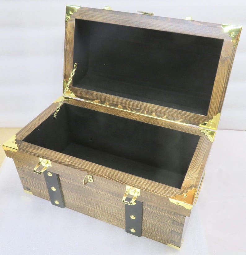 Pirate Medium Plus Reinforced Coin Treasure Chest - Wood & Leather ...