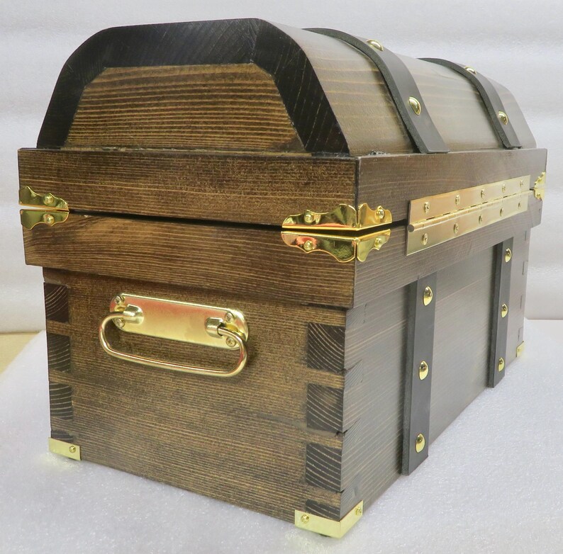 Pirate Medium Plus Reinforced Coin Treasure Chest - Wood & Leather ...