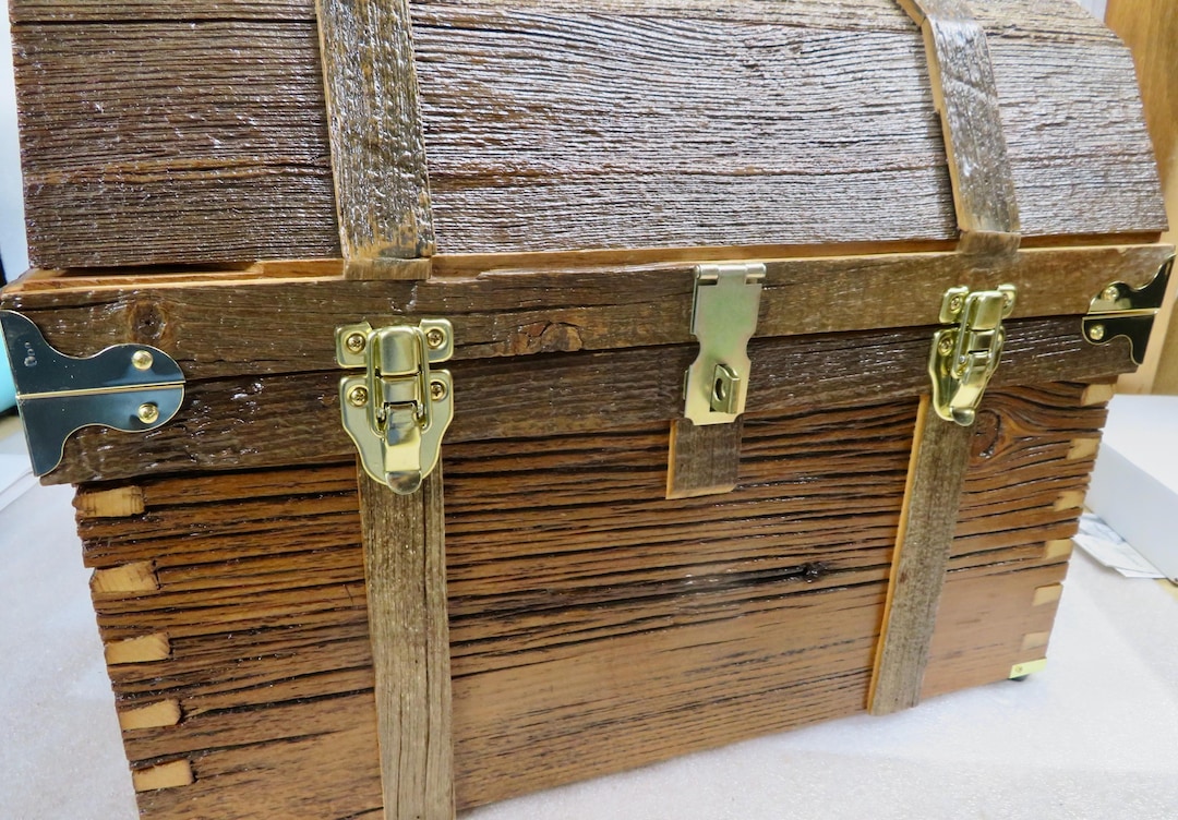 Large Barn Wood Handcrafted Pirate Treasure Chest - Walnut Color - All ...