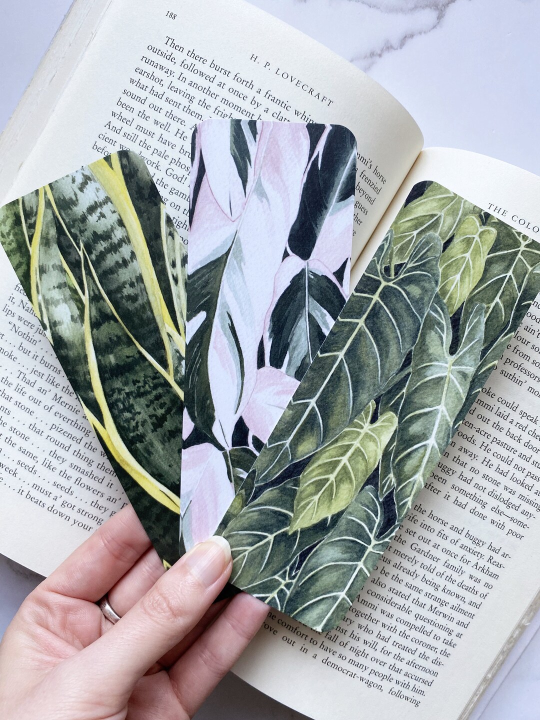 Botanical Bookmark Set, Houseplant Leaf Book Mark Bundle, Matte With or ...
