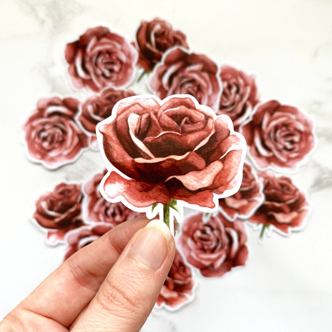 Floral Rose Sticker Pack, Vinyl Stickers for Laptops, Phones, Water ...