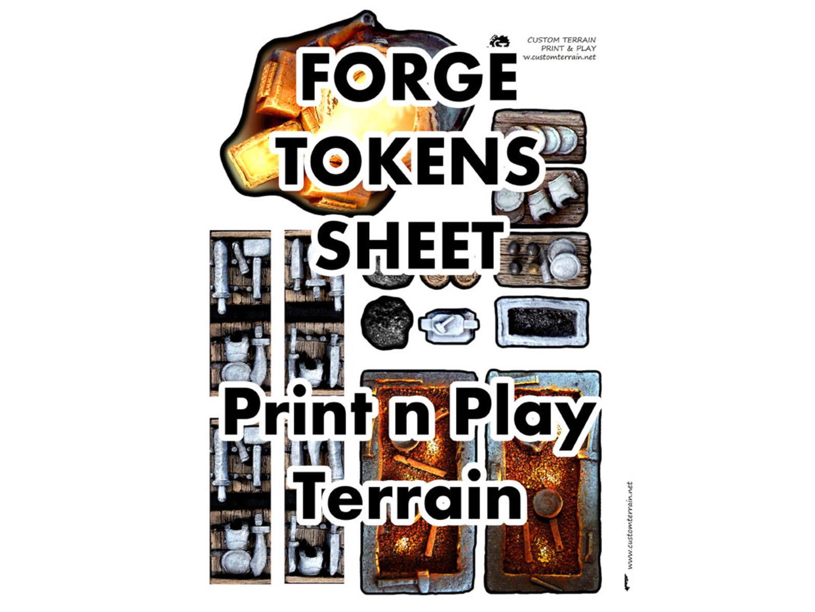 Blacksmith Forge Token Sheet DIGITAL DOWNLOAD Print and - Etsy