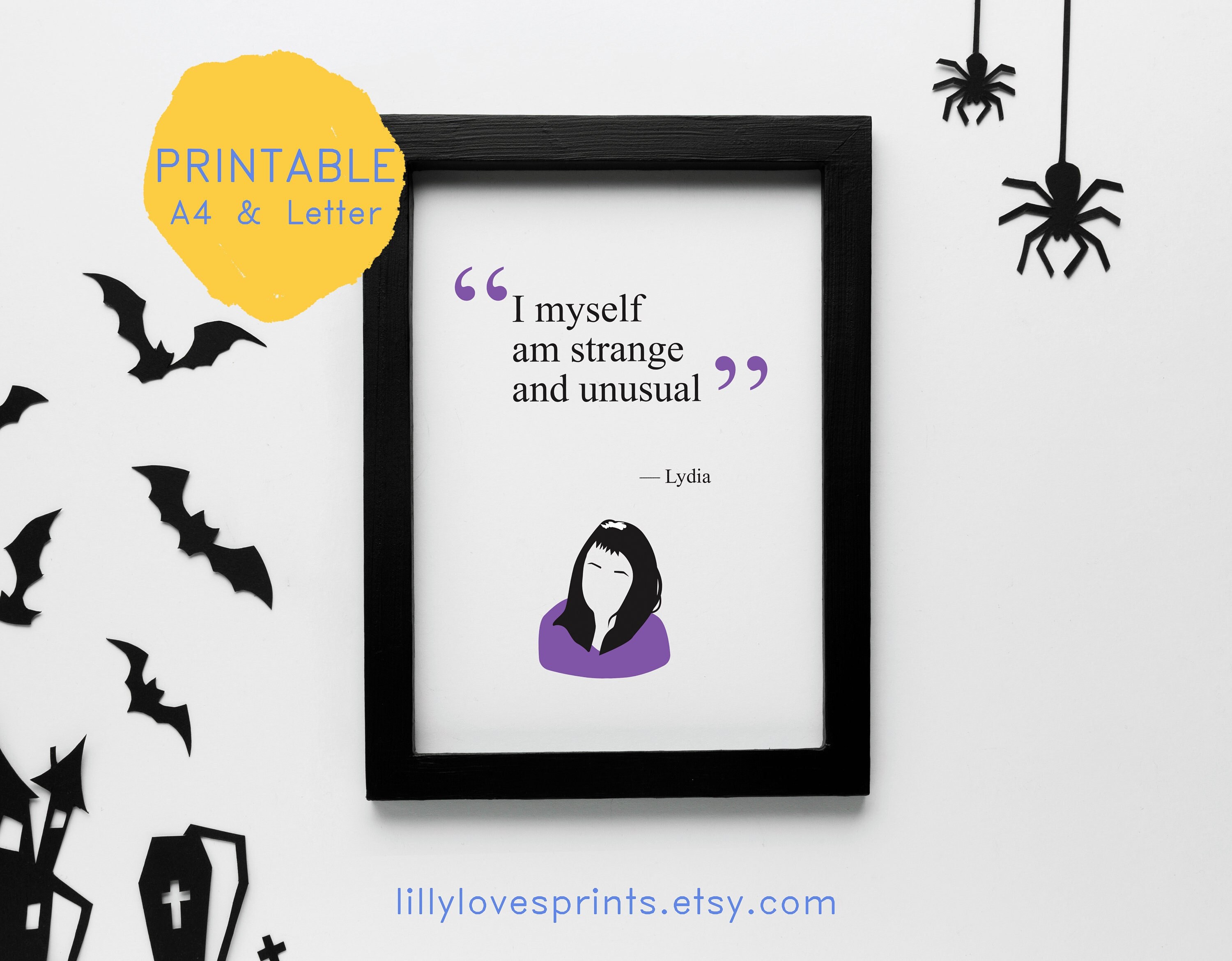 Beetlejuice Lydia Quote Print | Halloween Movie Poster (digital ...