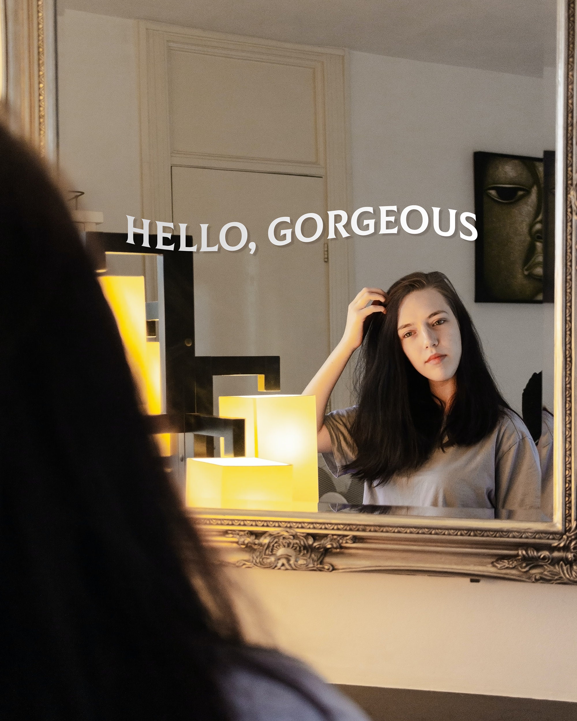 Mirror Sticker Decal Aesthetic Text Hello Gorgeous Sunshine Beautiful ...