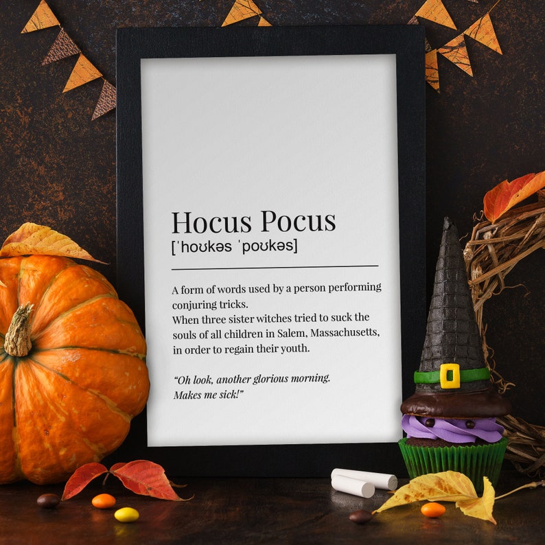 Hocus Pocus Definition Art Print | Halloween Movie Poster (digital ...