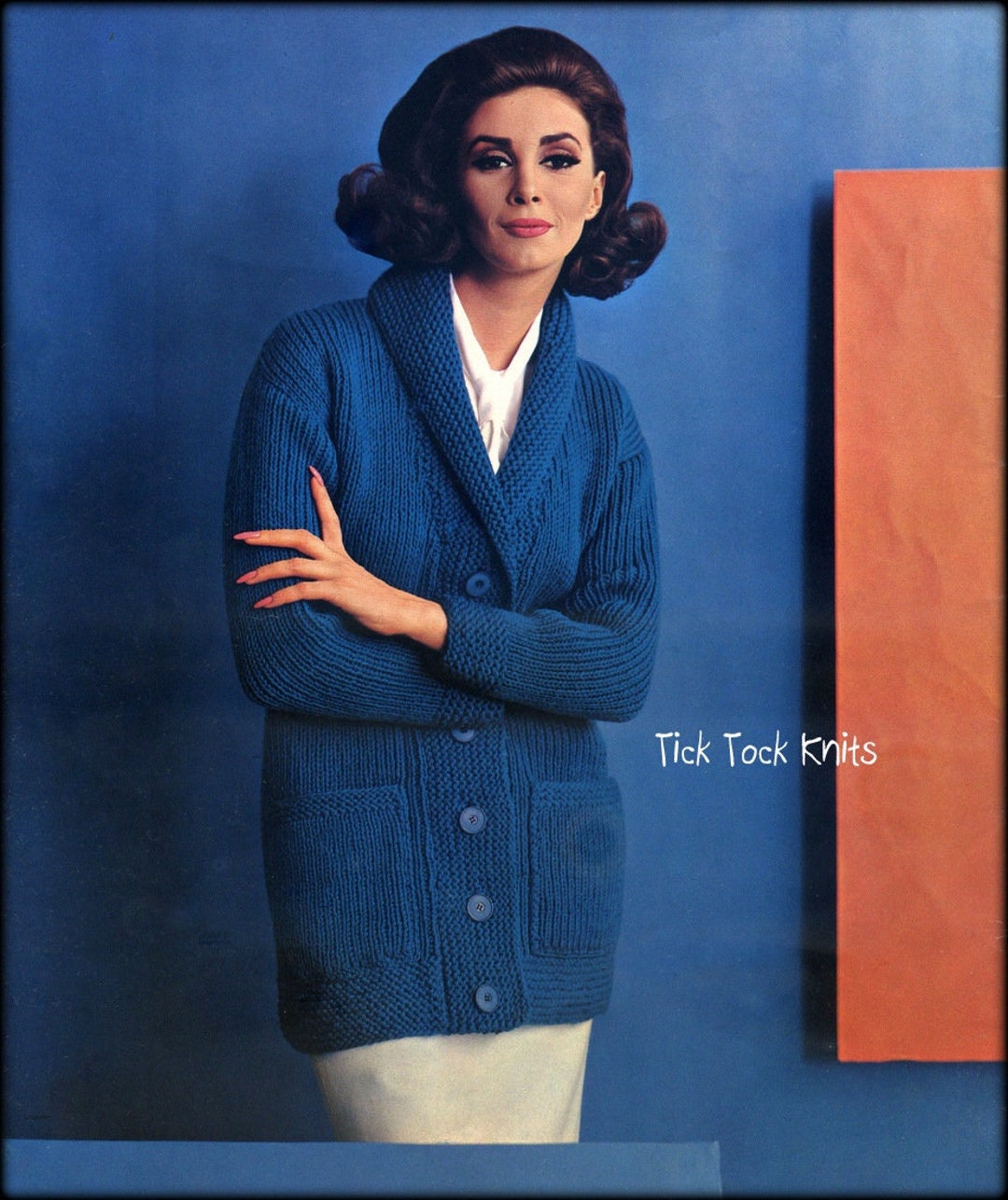 No.1335 Coachman Cardigan Knitting Pattern PDF - Women's Shawl-collar ...