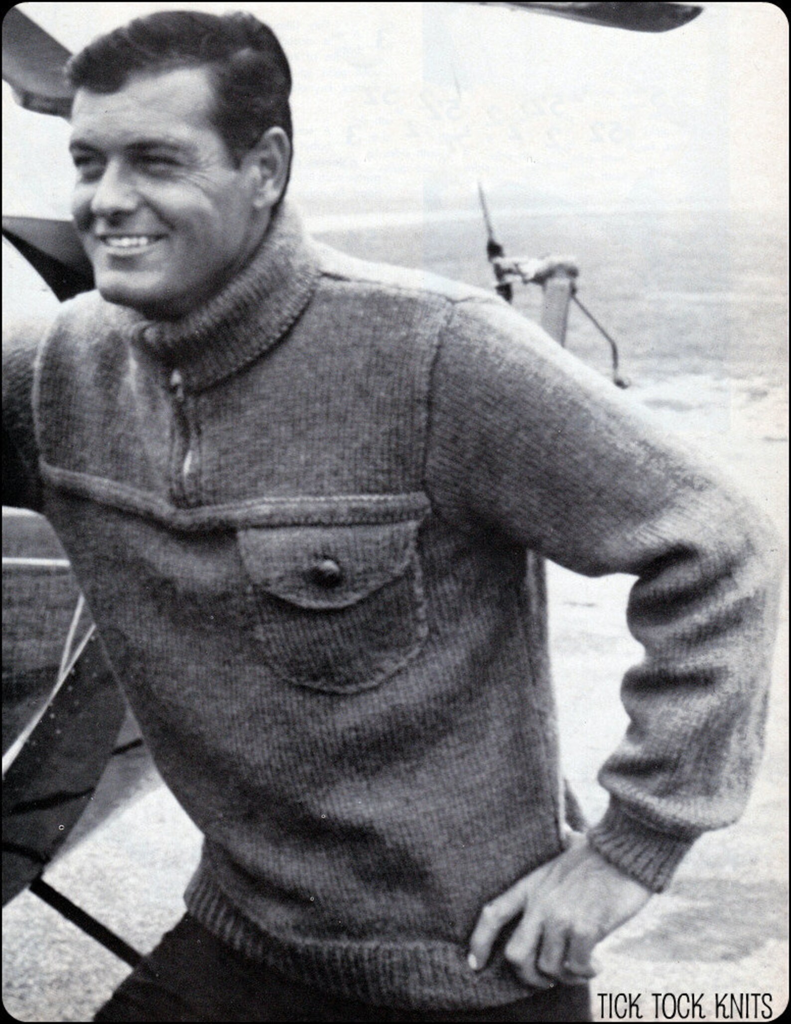 No.190 PDF Vintage Knitting Pattern Men's Aviator Sweater - Classic ...