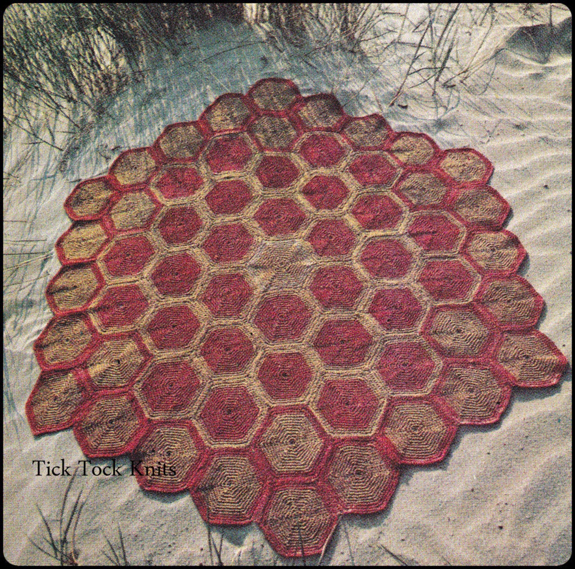 No.262 Crochet Pattern PDF Vintage Turtle Shell Hexagonal Rug 1970's ...