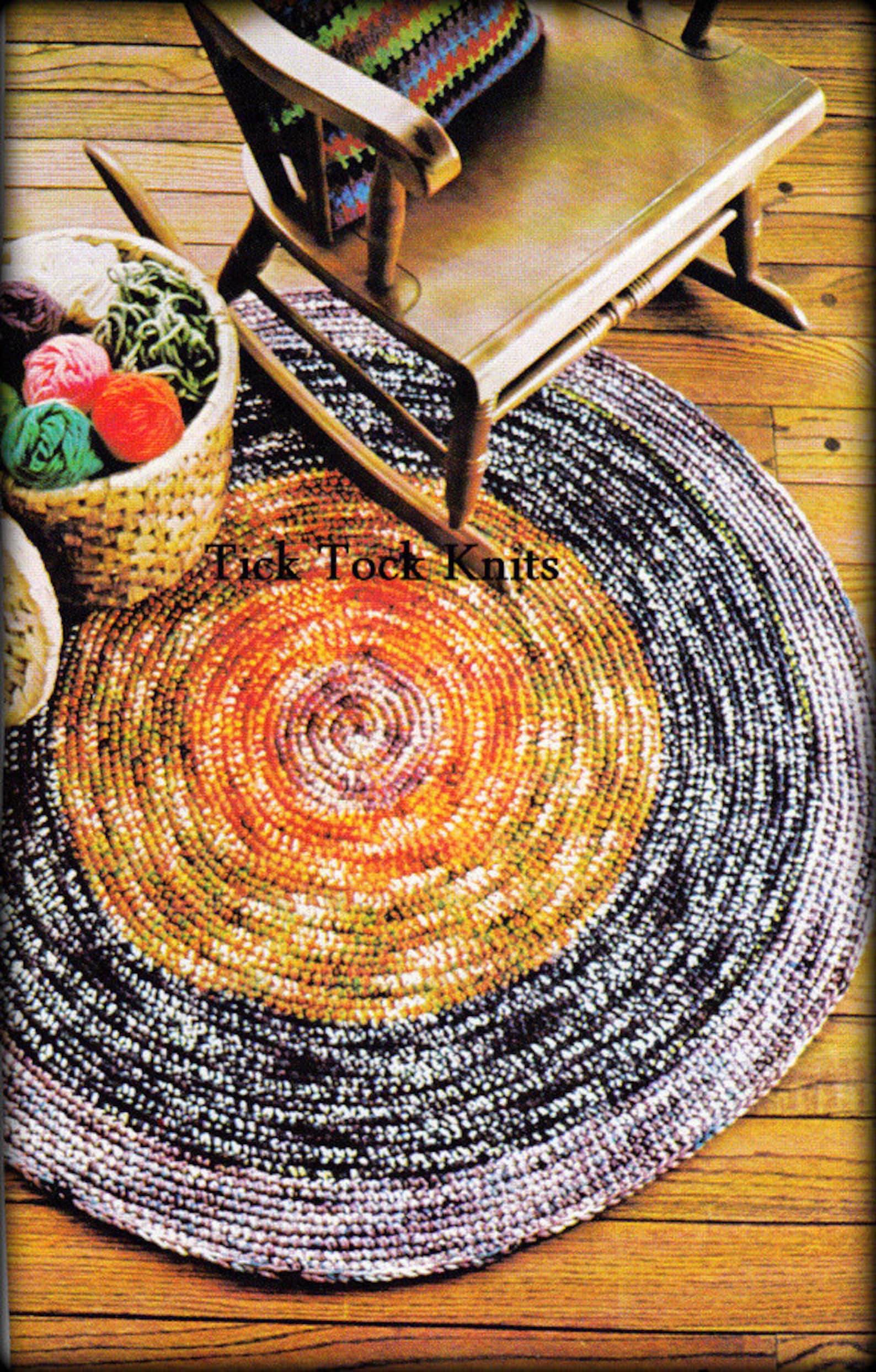No.515 Rug Crochet Pattern PDF Vintage Round-and-round Rug 1970's Retro ...