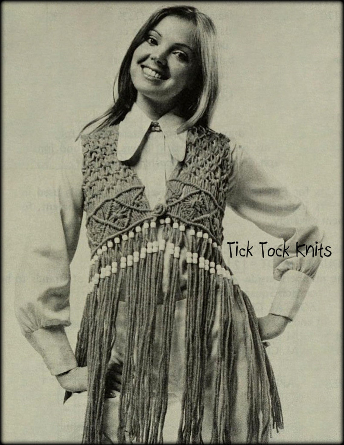 No.870 Macrame Vest Pattern PDF 1970's Vintage - for Women or Teenage ...