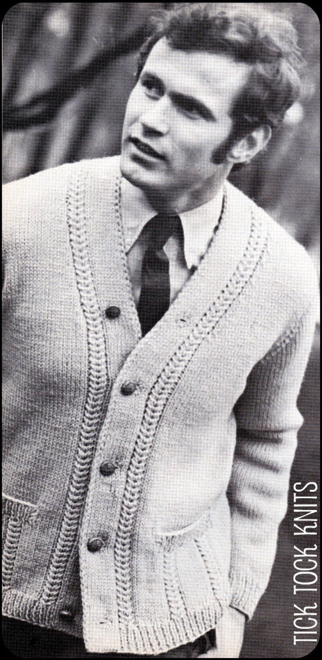No.93 PDF Vintage Knitting Pattern Men's Mock Gull Stitch Cardigan ...