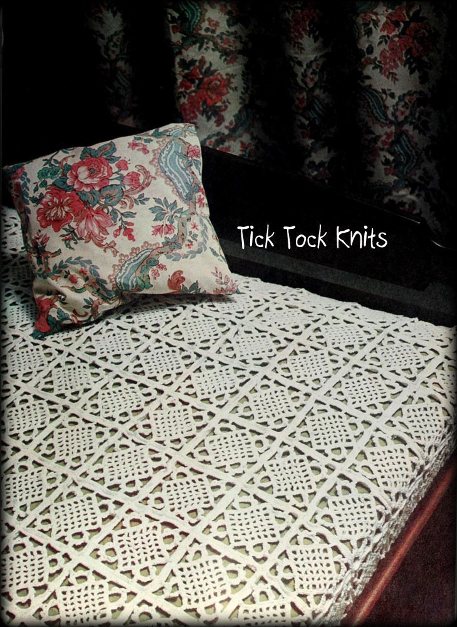 No.914 Lattice Squares Bedspread Crochet Pattern PDF 1970's Vintage ...