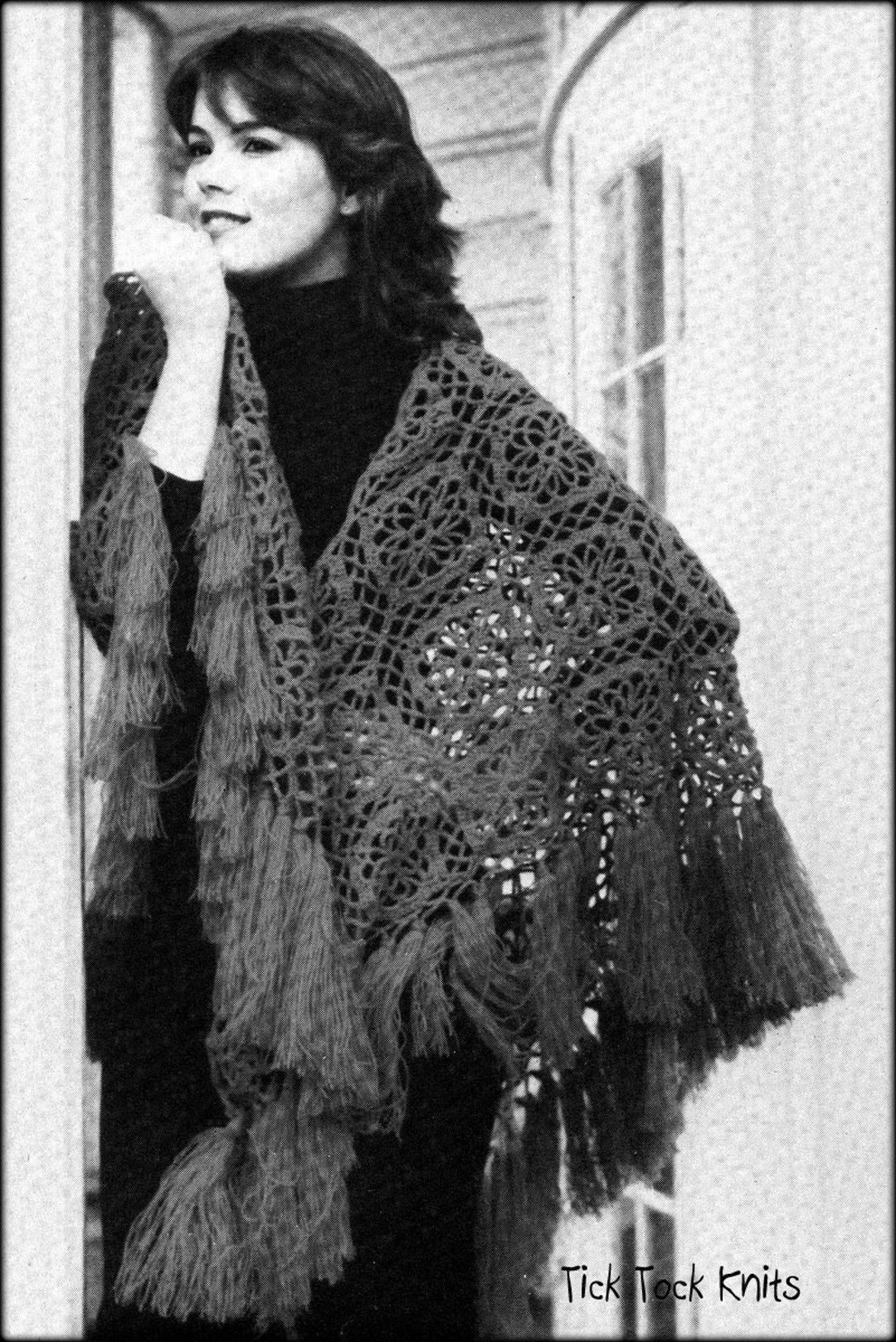 No.1210 Openwork Granny Square Shawl - Women's Crochet Shawl Pattern ...