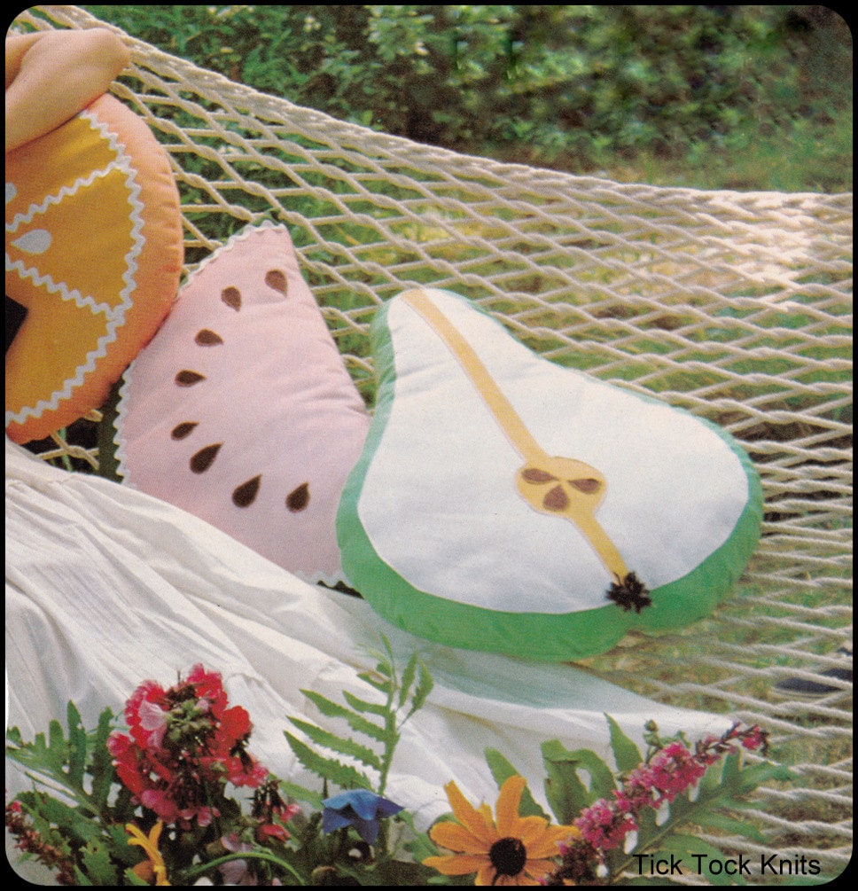 No.186 PDF Vintage Sewing Pattern Fruit Throw Pillows - Pear ...