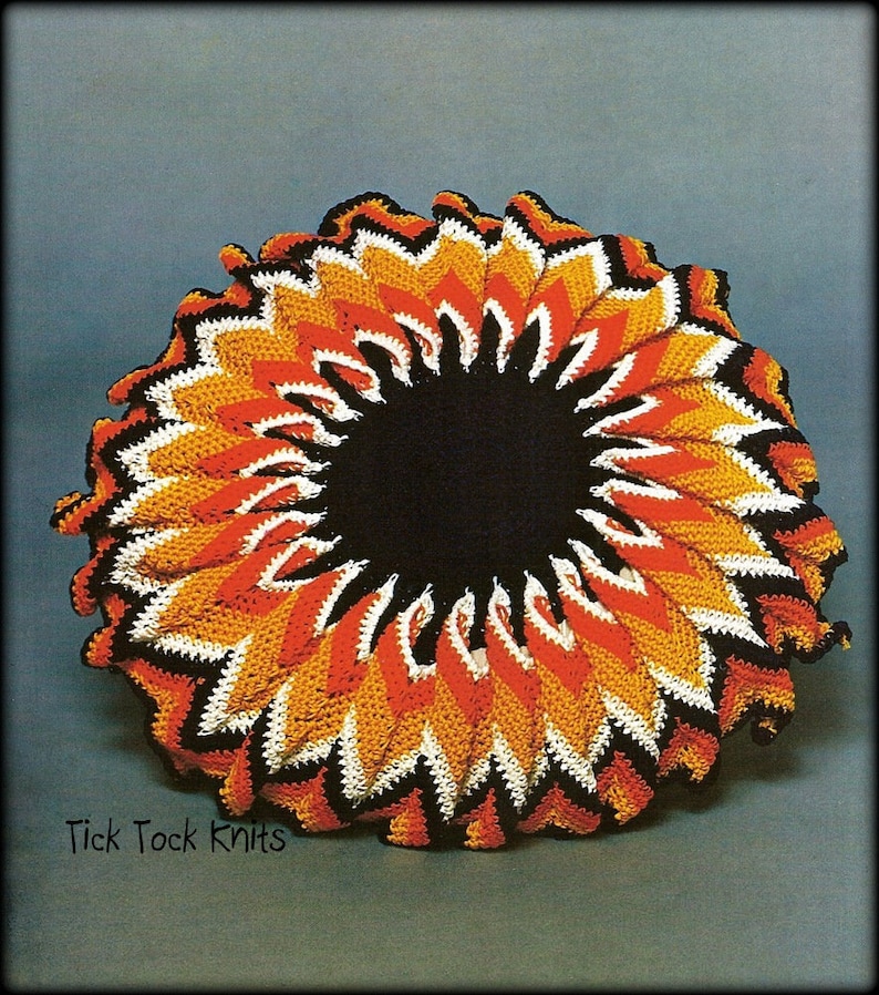 No.831 Vintage Crochet Pattern PDF Sun-burst Pillow - Etsy