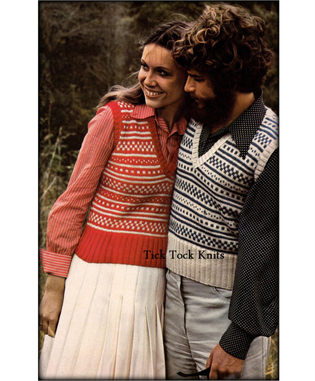 No.571 Matching Fair Isle Sweater Vests for Men & Women Knitting ...