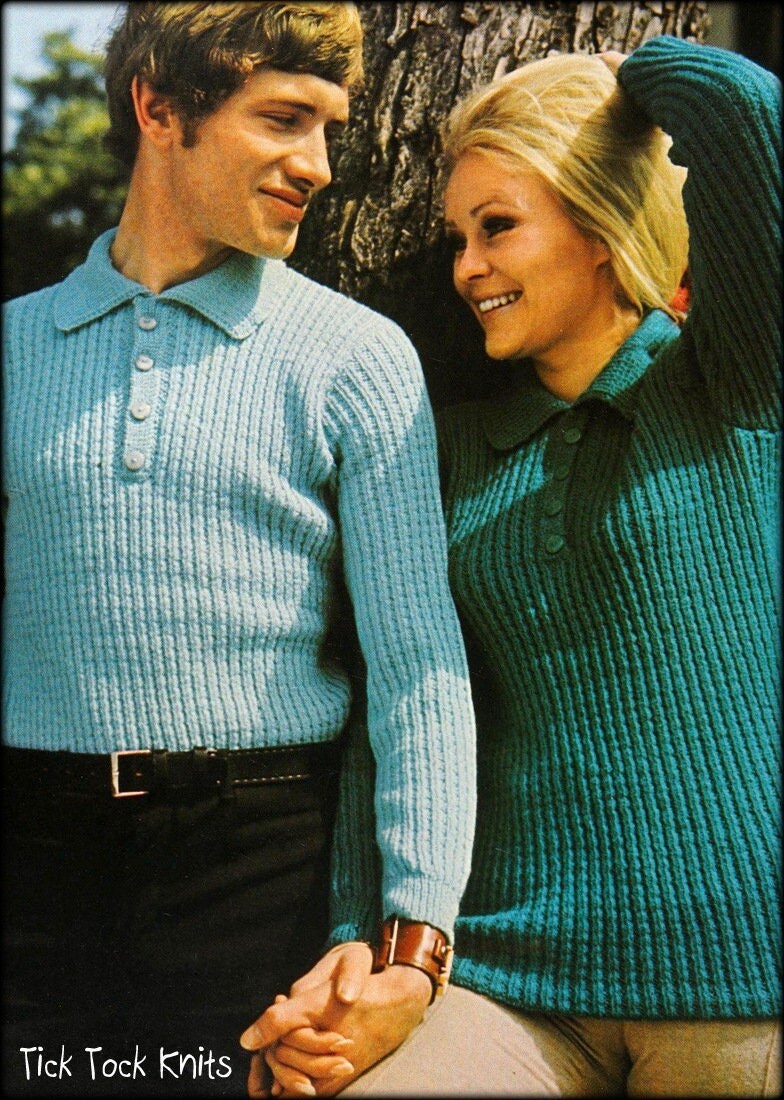 No.1304 Embossed Ladder Stitch Henley Knitting Pattern PDF for Men ...