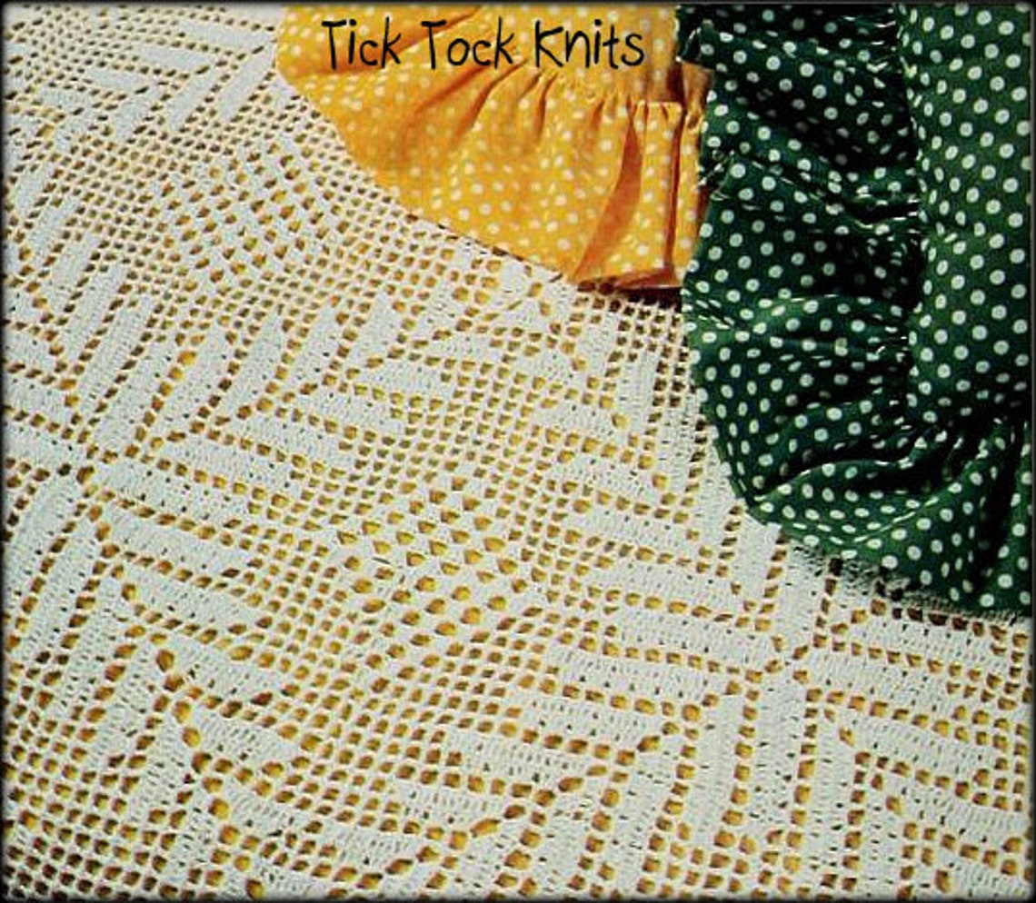 No.1028 Frost Lace Coverlet Crochet Pattern PDF - 1970's Vintage ...